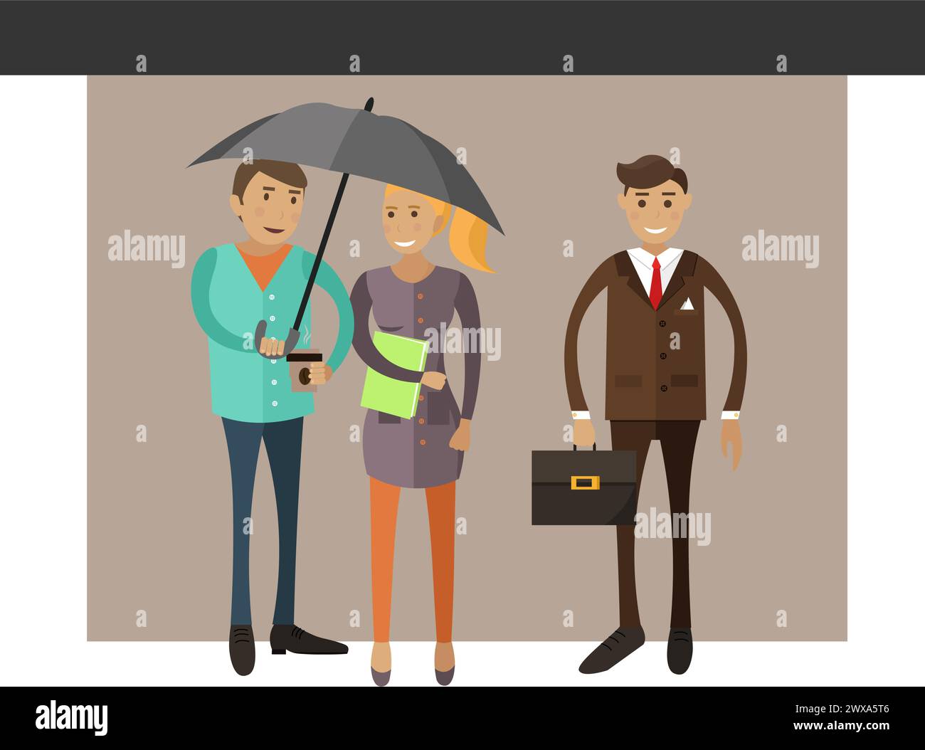 Wet crowded street Stock Vector Images - Alamy