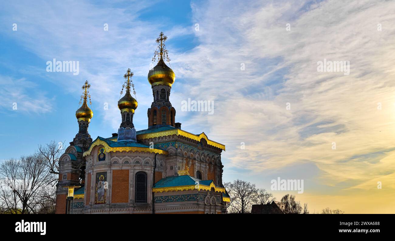 the famous mathildenhöhe hill in darmstadt germany panorama Stock Photo ...