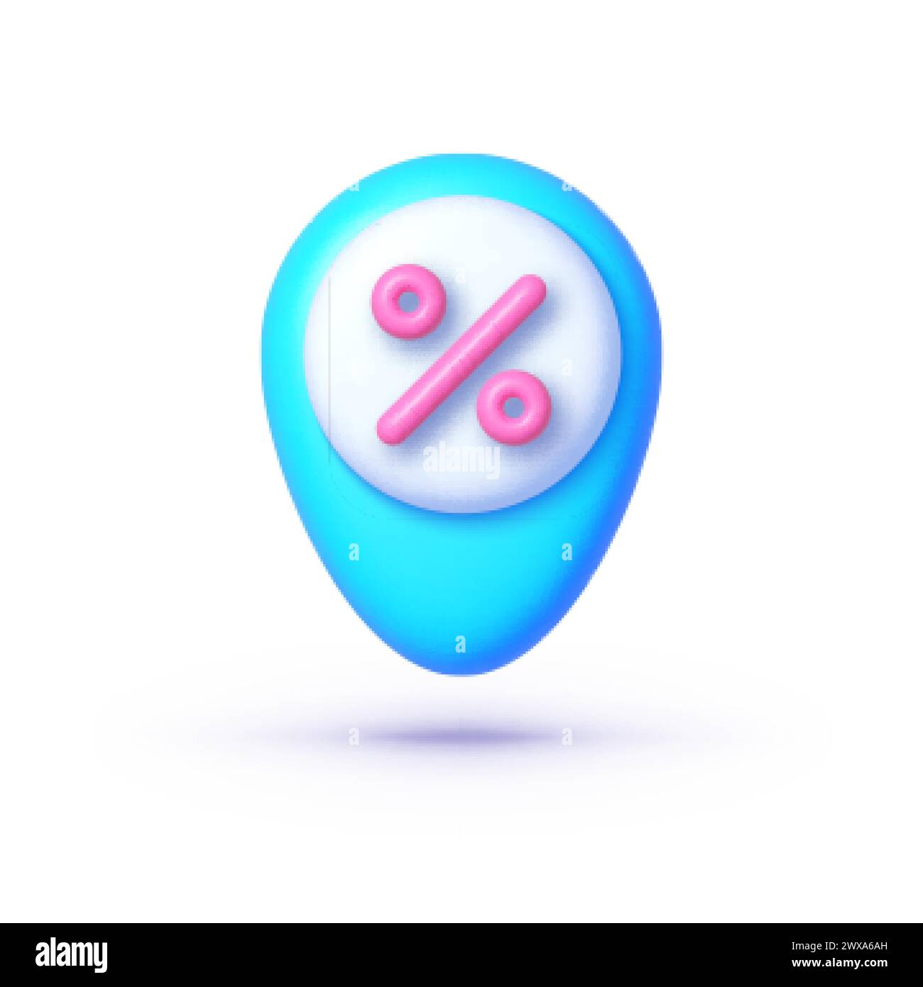 Sale icon in 3d style on white background. 3d promo icon vector render ...