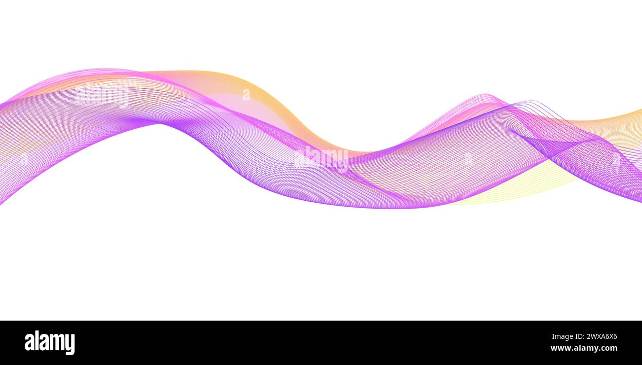 Abstract pink and yellow lines on white background. Vector illustration ...