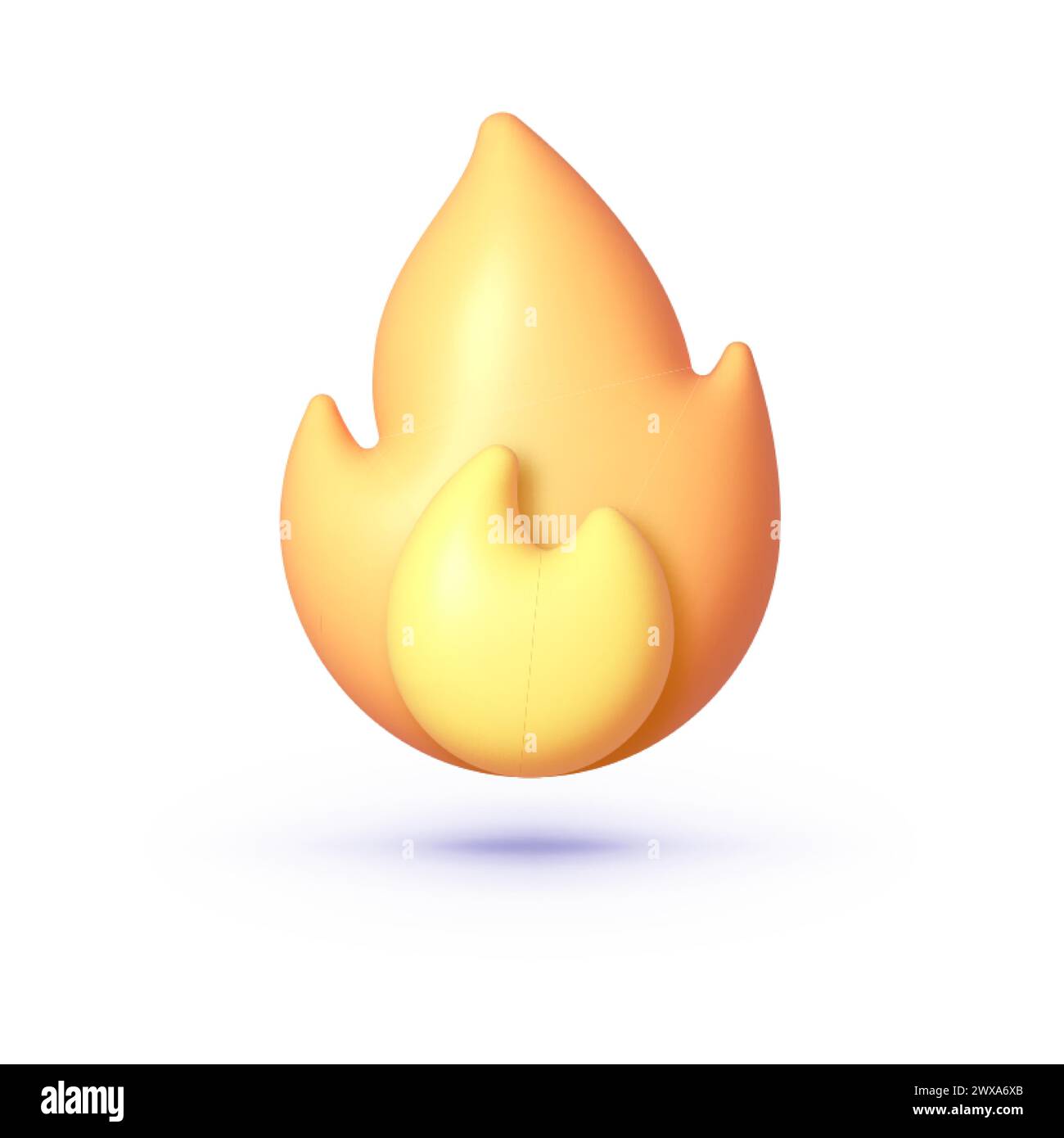 3d yellow illustration on white backdrop. Design element. Isolated ...