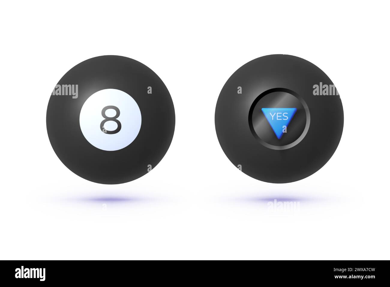 Magic ball 8 in 3d style on white background. Play sign. Vector ...