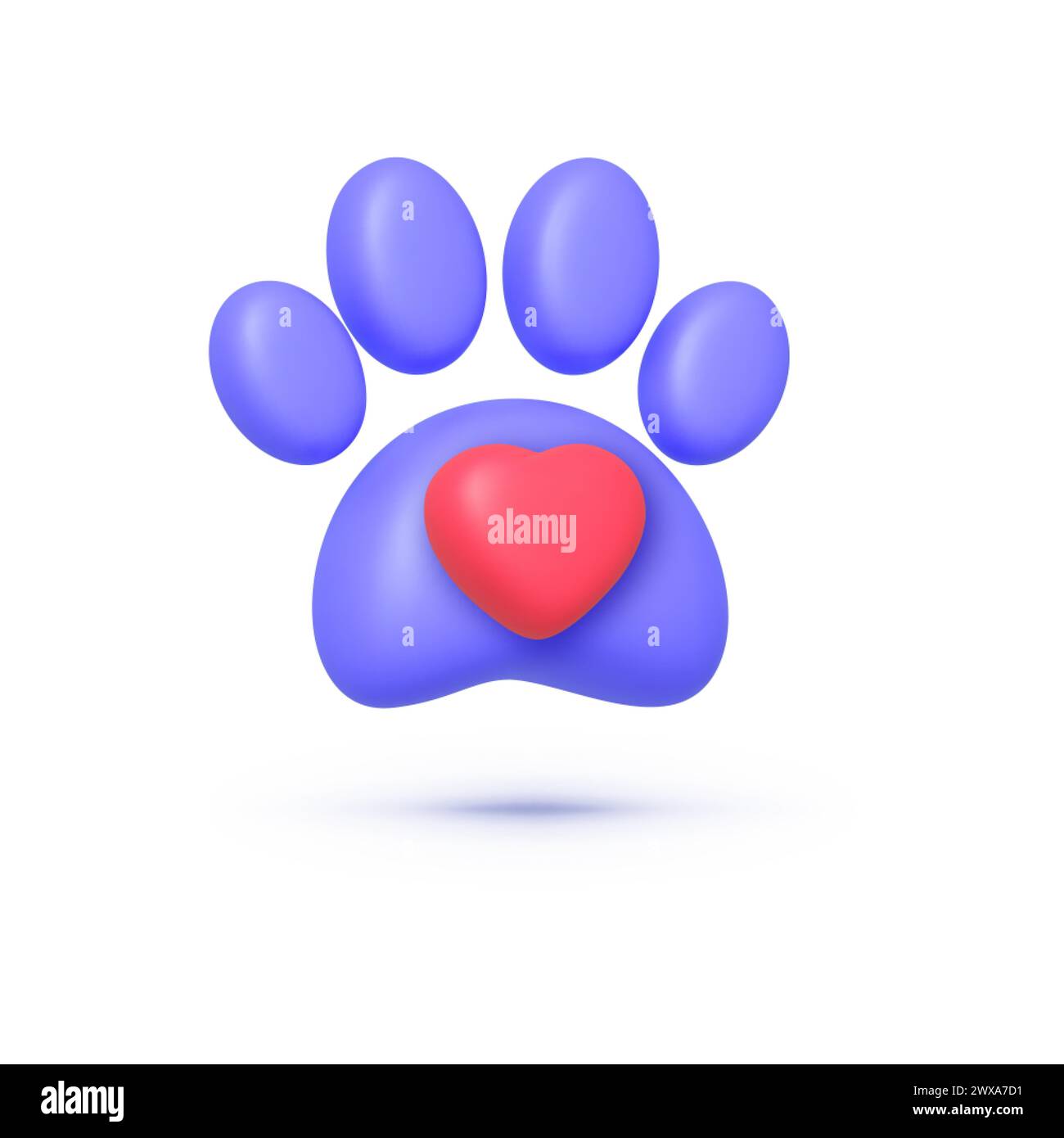 Paw 3d, great design for any purposes. Vector illustration Stock Vector ...