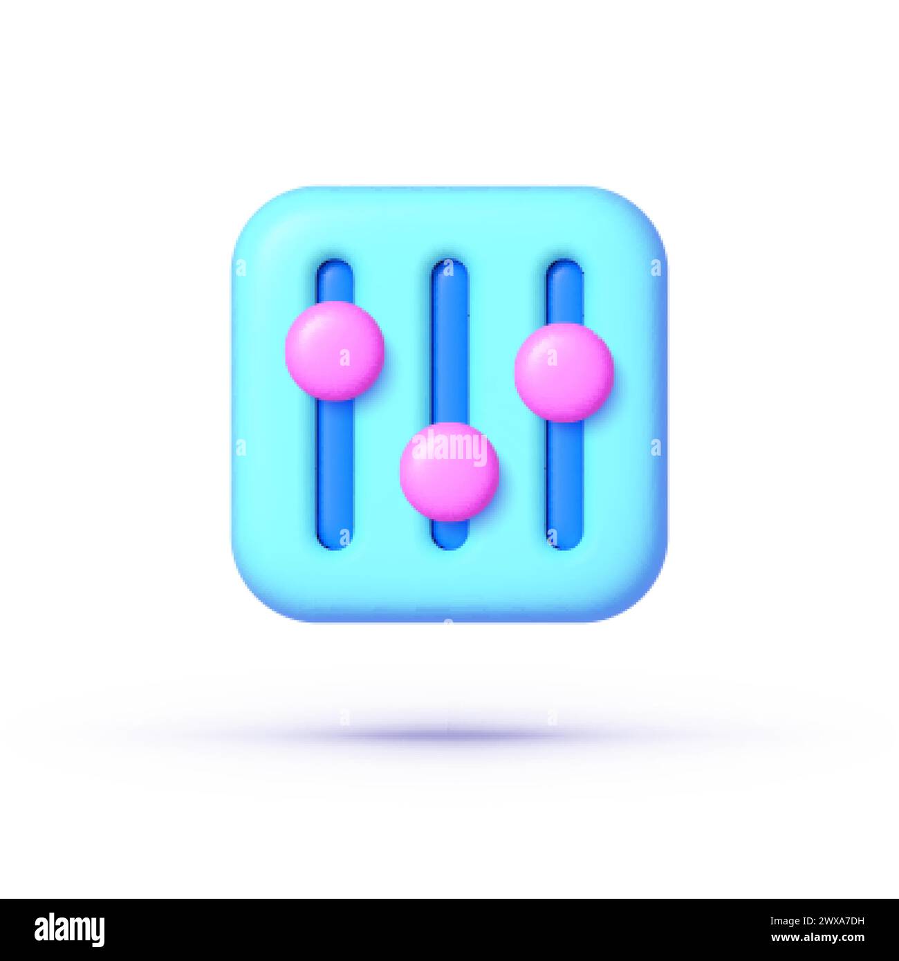 Adjustable in 3d style on white background. Icon symbol. 3d vector icon Stock Vector Image & Art ...