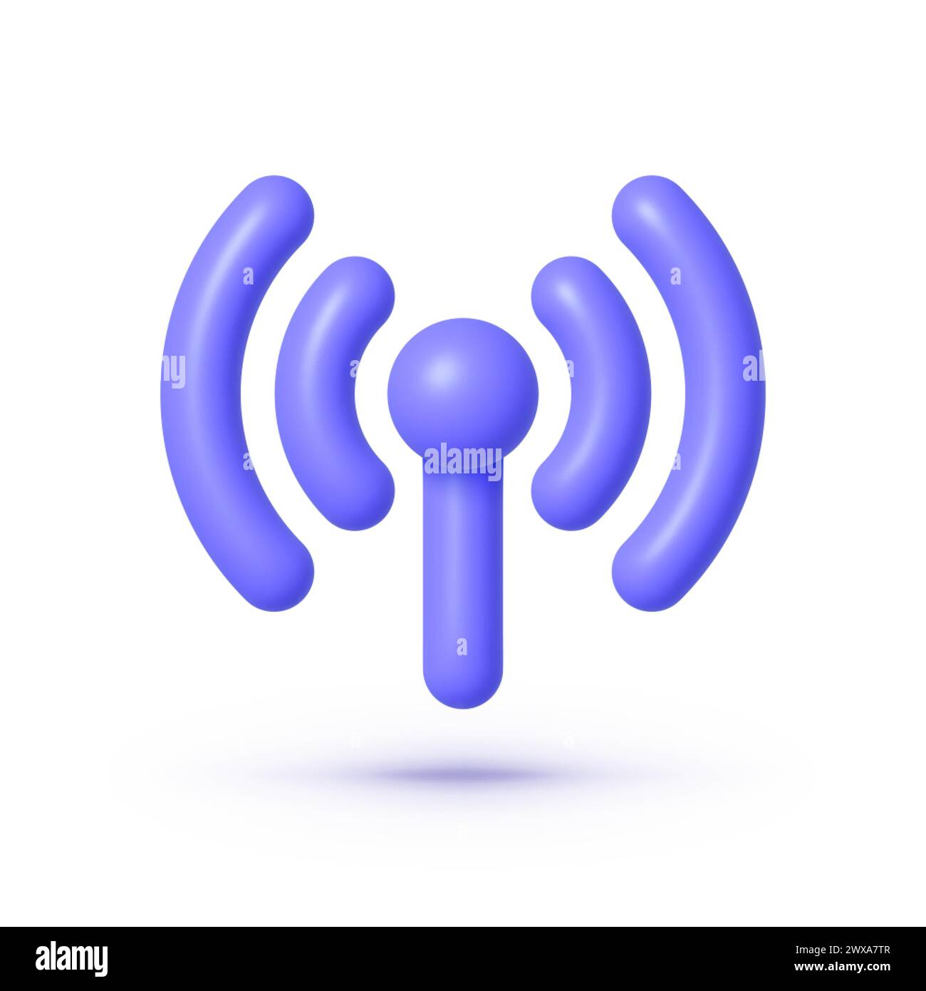 Signal 3d on white background. Internet network. Radio antenna icon ...