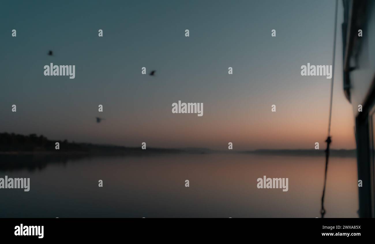 blurred sunset scenery on the Nile Stock Photo - Alamy