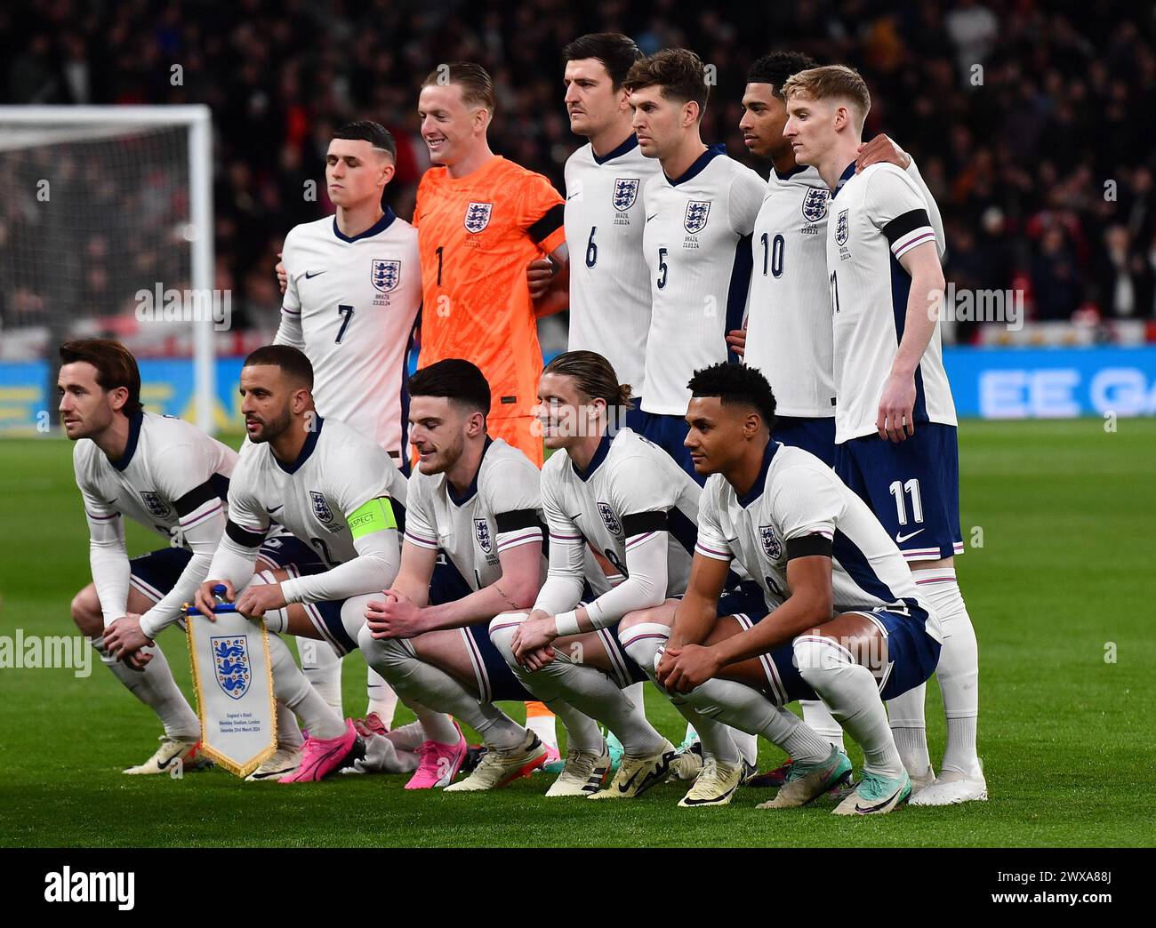 LONDON, ENGLAND - MARCH 23: Team photo of of England, Phil Foden ...