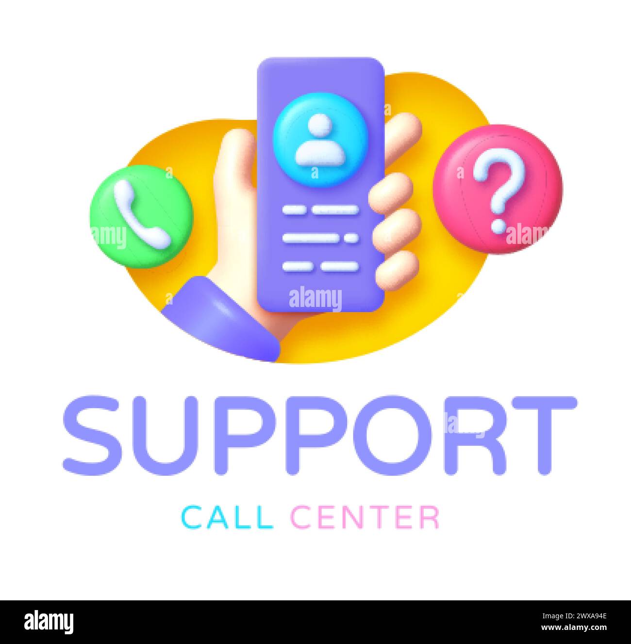 Contact us 3d Stock Vector Images - Alamy