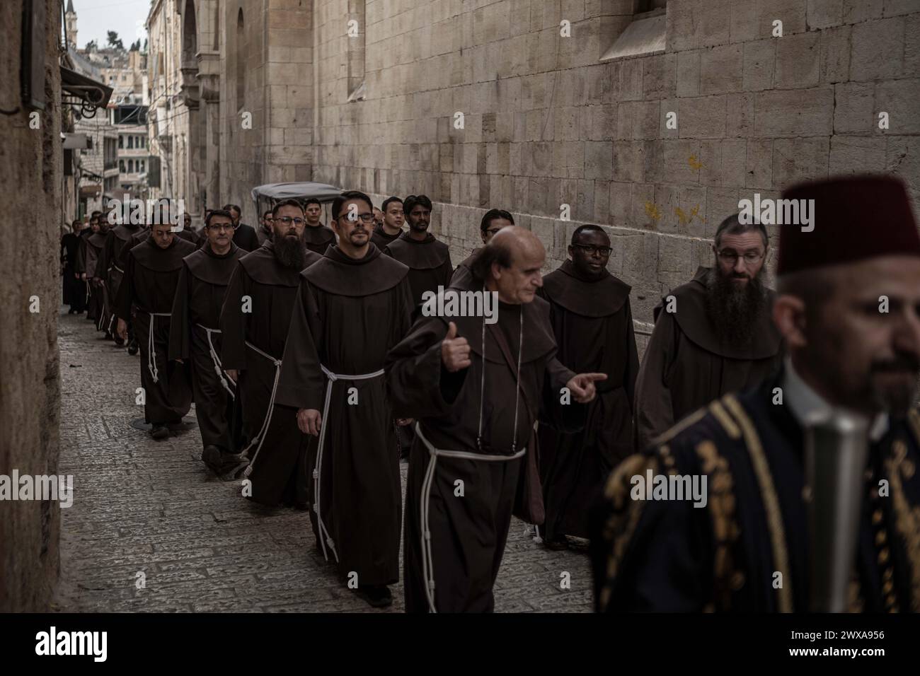 Jerusalem, Israel. 29th Mar, 2024. Priests march during the Good Friday ...