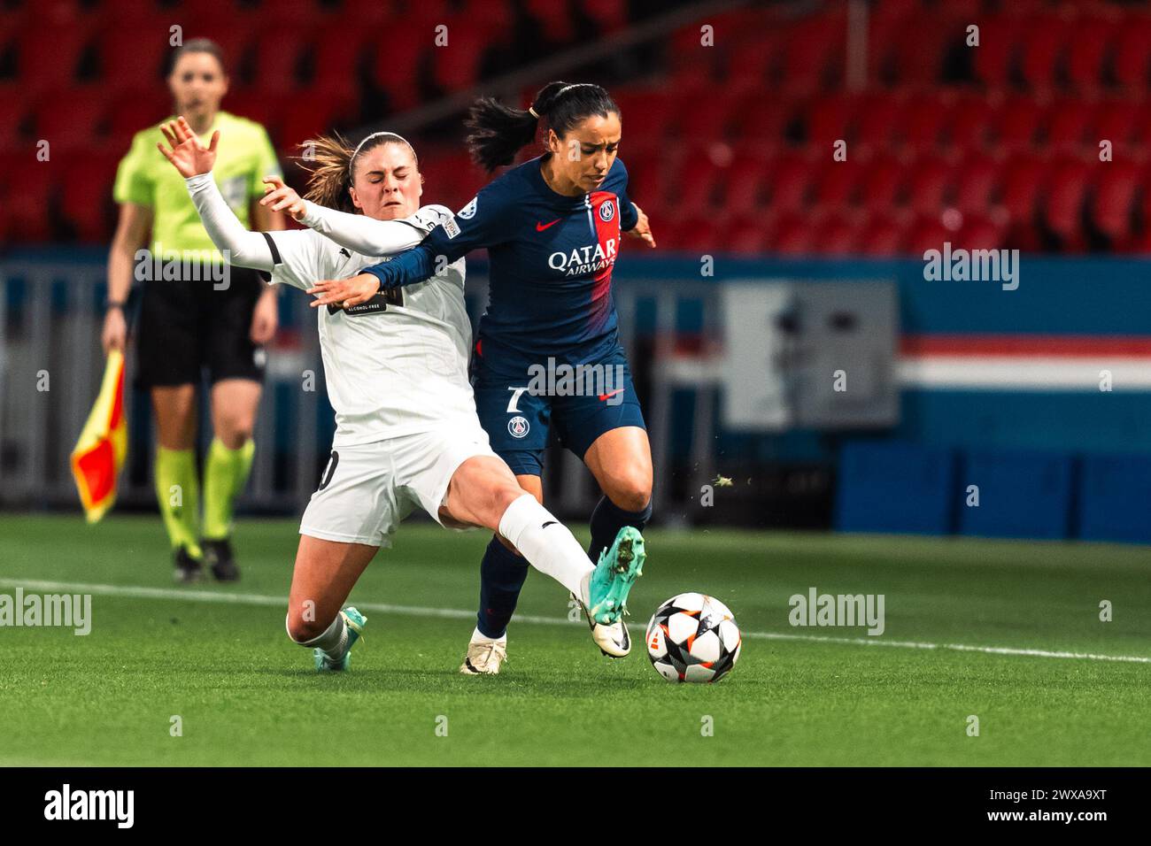 Sakina HARCHAOUI of PSG and Hanna WIJK of BK Hacken during the UEFA ...