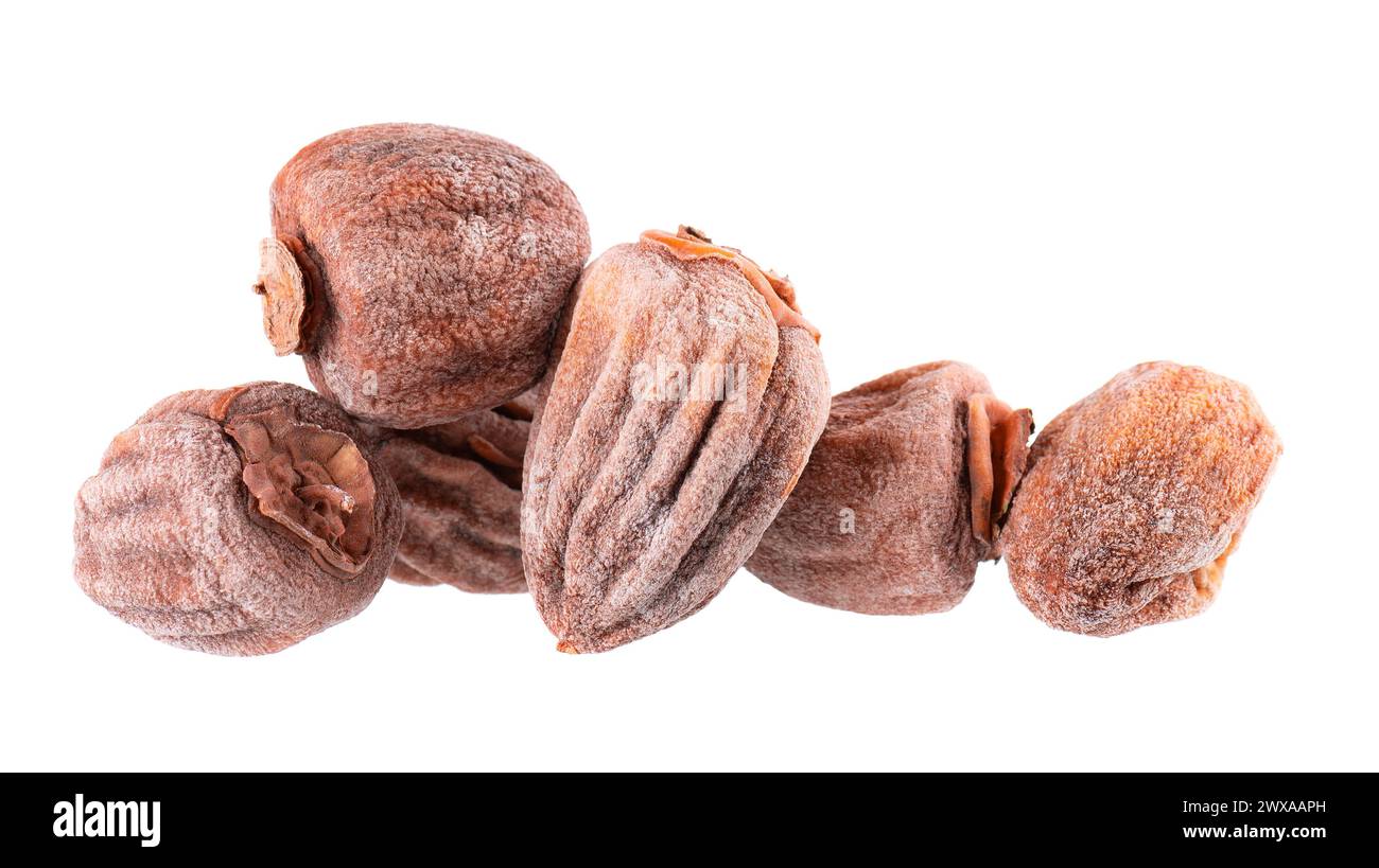 Dried persimmon isolated on white background. Dried fruit snack Stock ...