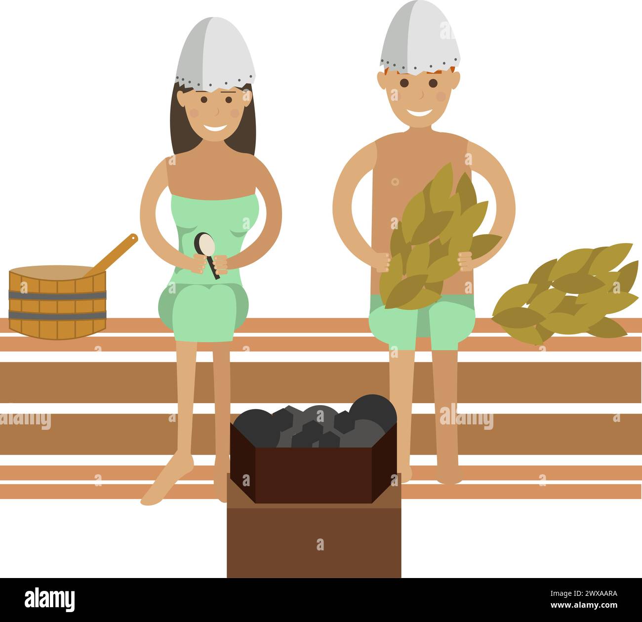 Sauna experience Stock Vector Images - Alamy