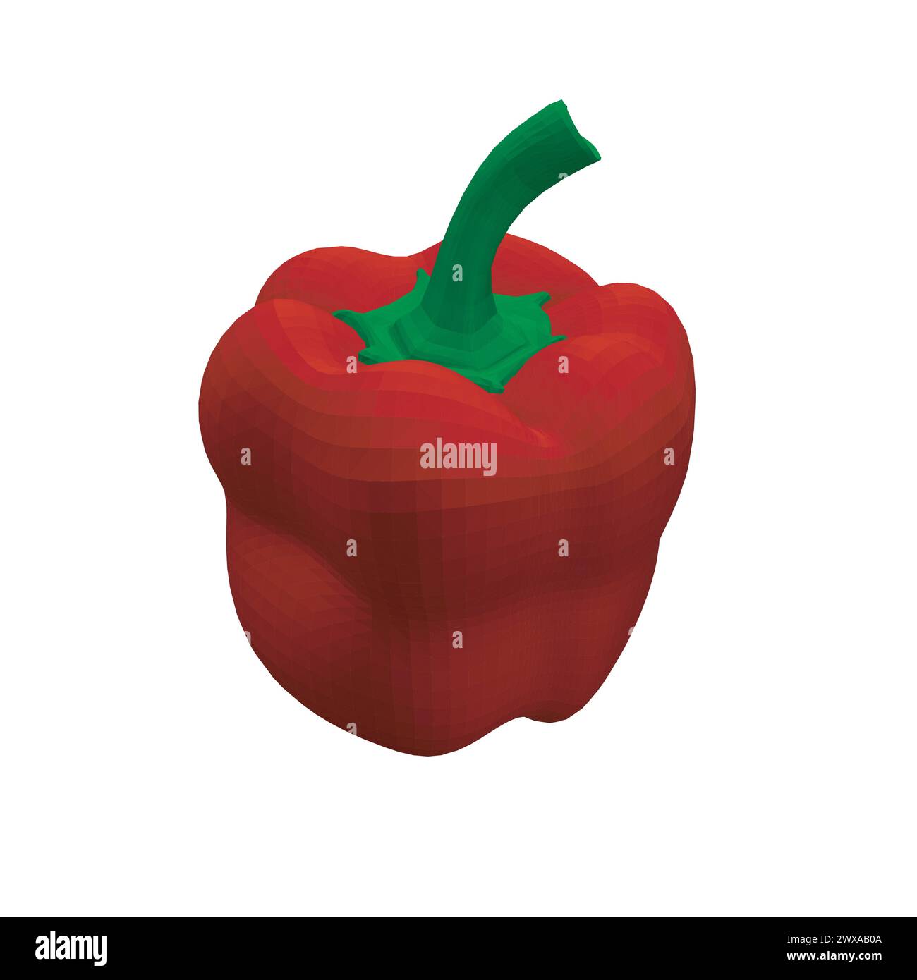 Red Pepper logo template icon vector illustration. Polygonal model bell ...