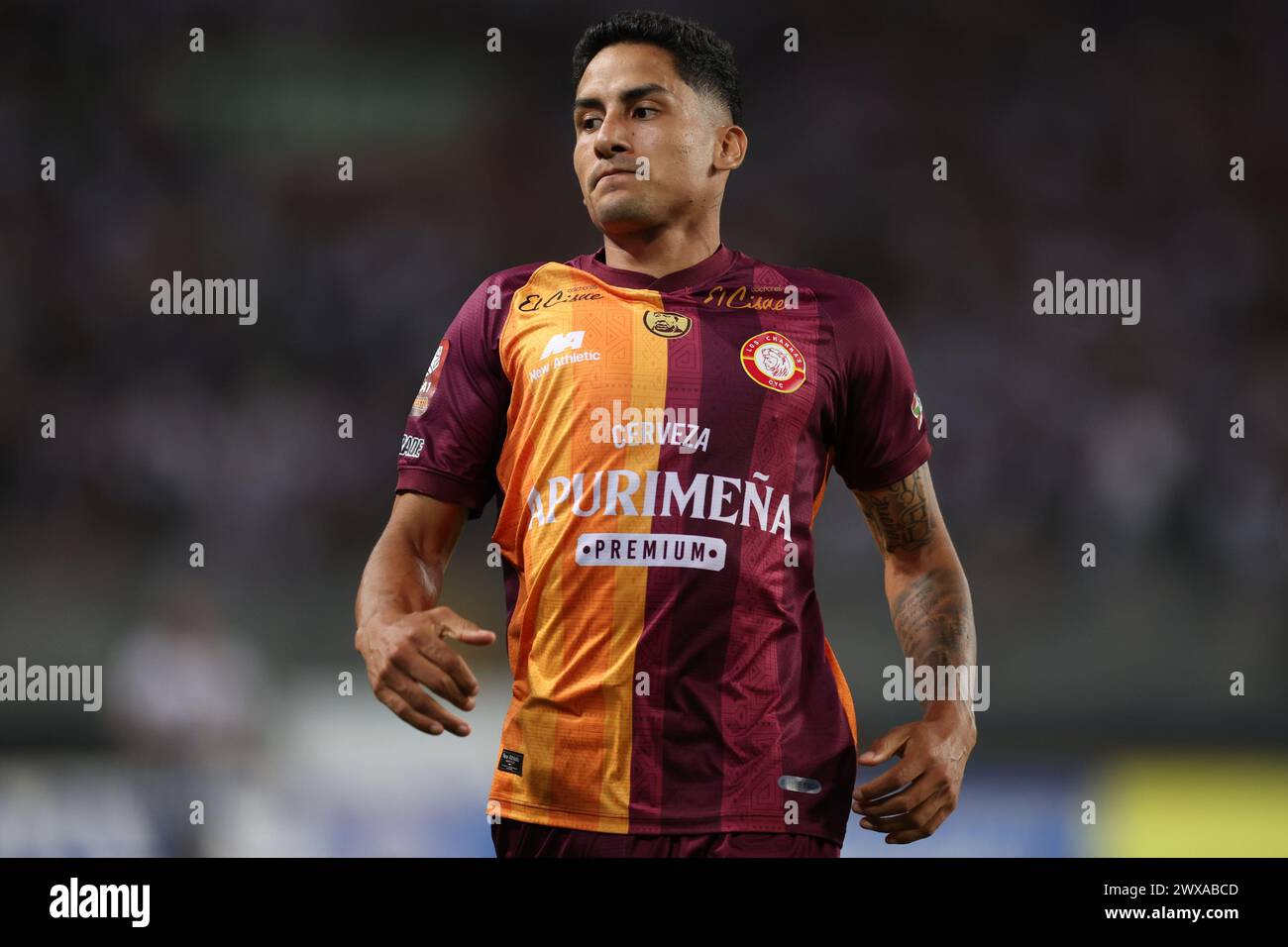 Lima, Peru. 28th Mar, 2024. Axel Chavez of Los Chankas during the Liga ...