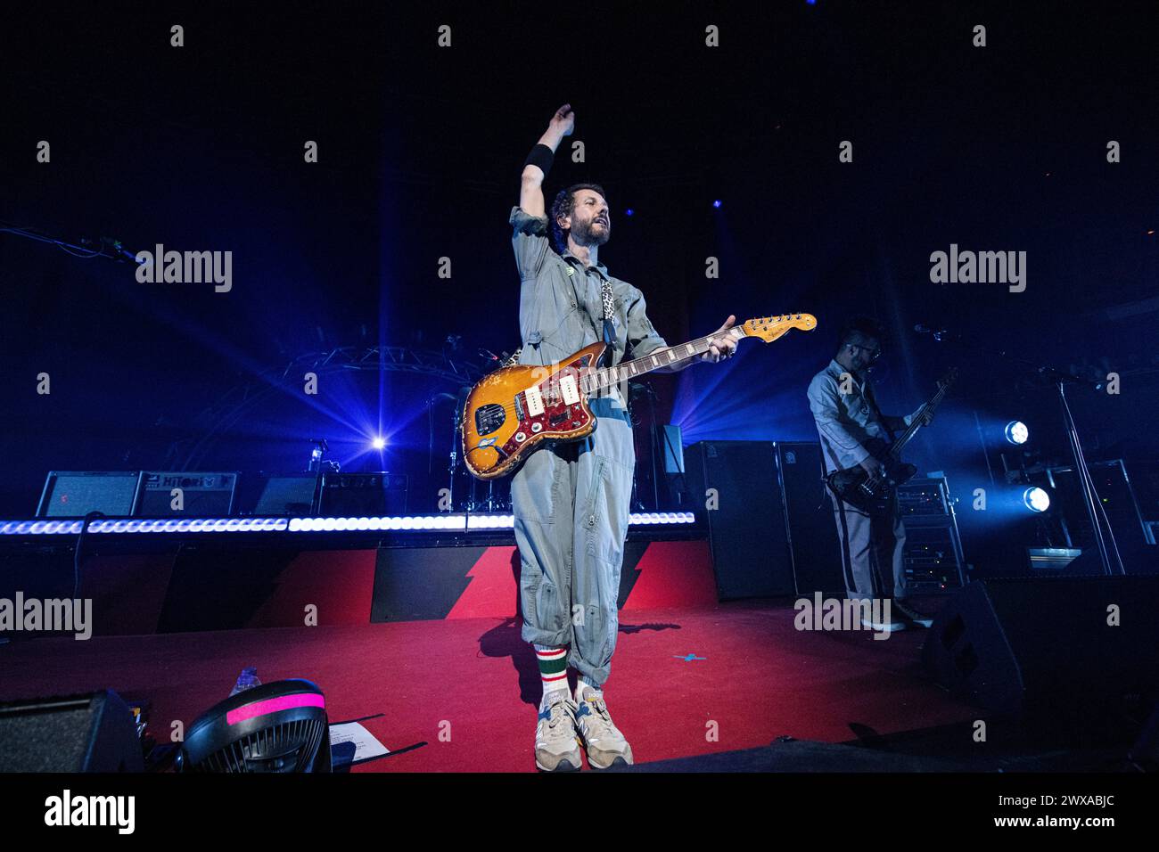 London, UK. 28th Mar 2024. Feeder performing live at Roundhouse, London ...