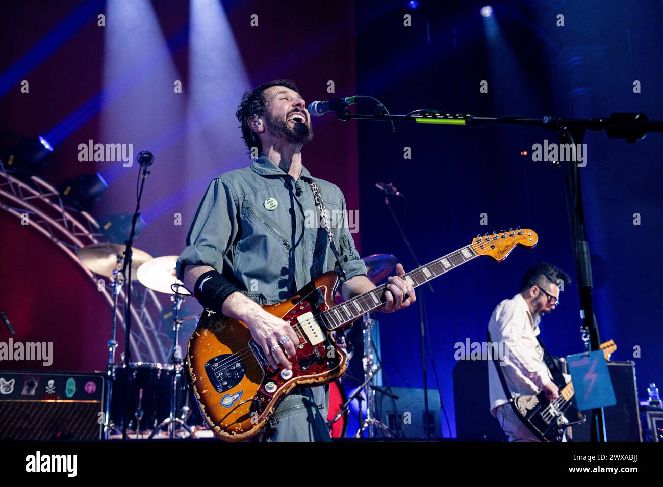 London, UK. 28th Mar 2024. Feeder performing live at Roundhouse, London ...