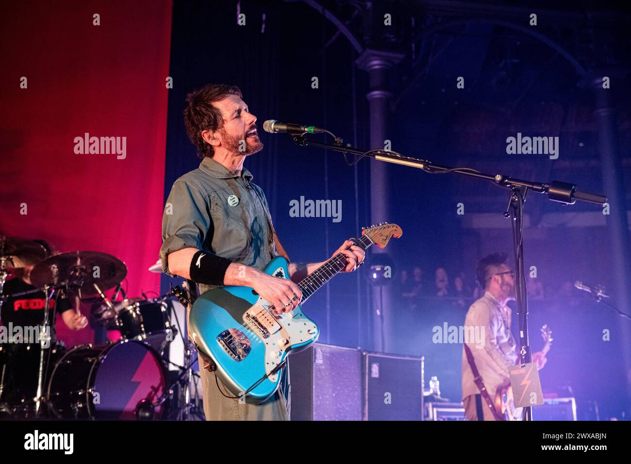 London, UK. 28th Mar 2024. Feeder performing live at Roundhouse, London ...