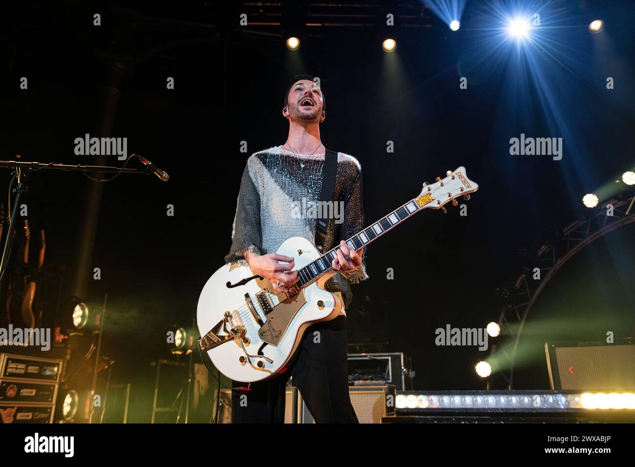 London, UK. 28th Mar 2024. Feeder performing live at Roundhouse, London ...