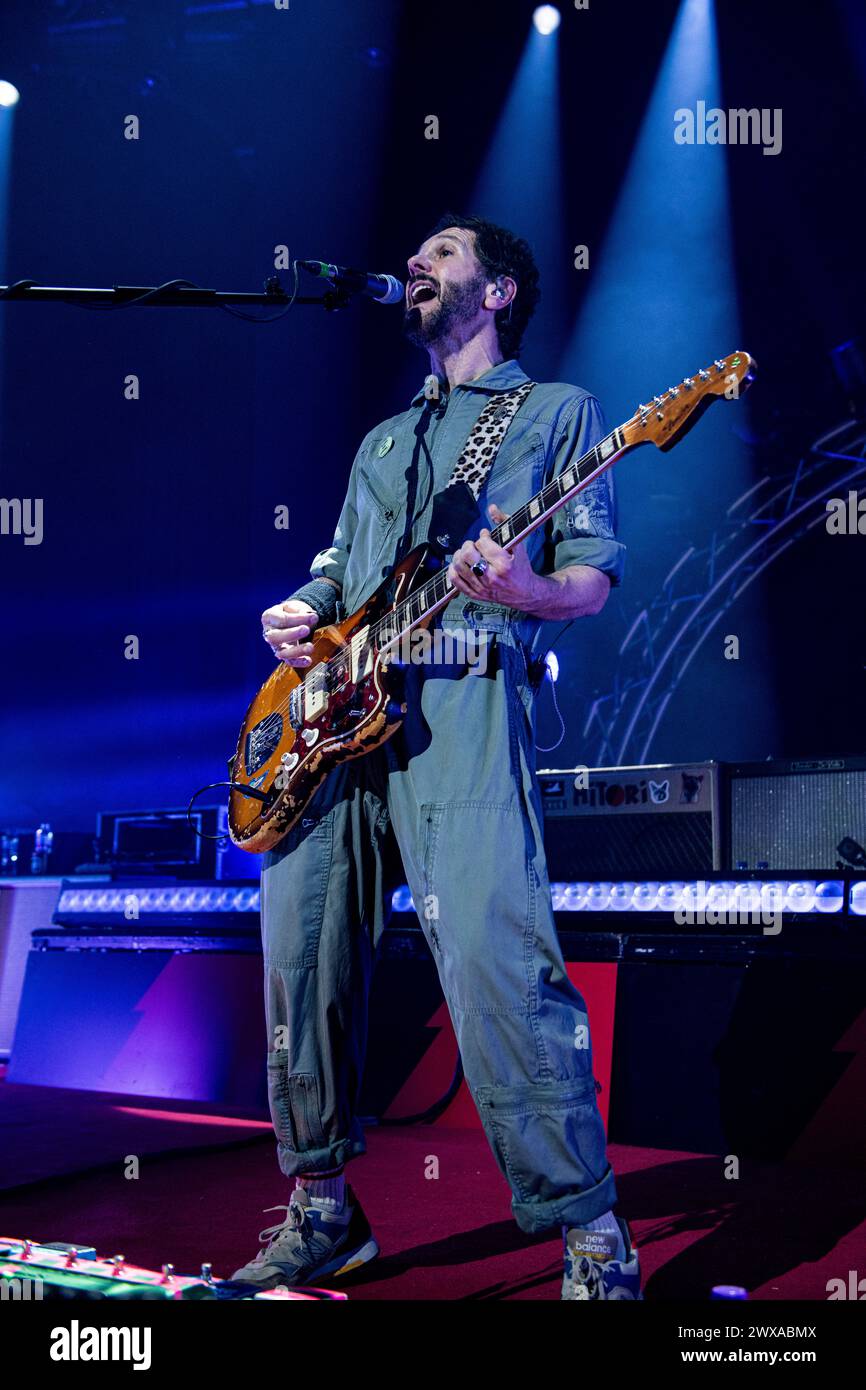 London, UK. 28th Mar 2024. Feeder performing live at Roundhouse, London ...