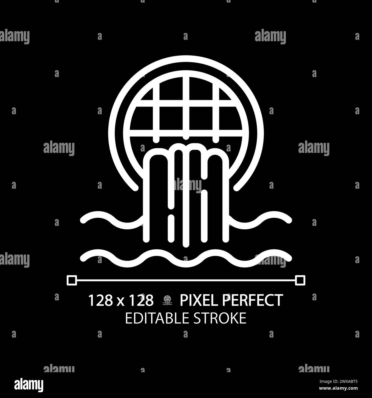 Storm drain white linear icon for dark theme Stock Vector Image & Art ...