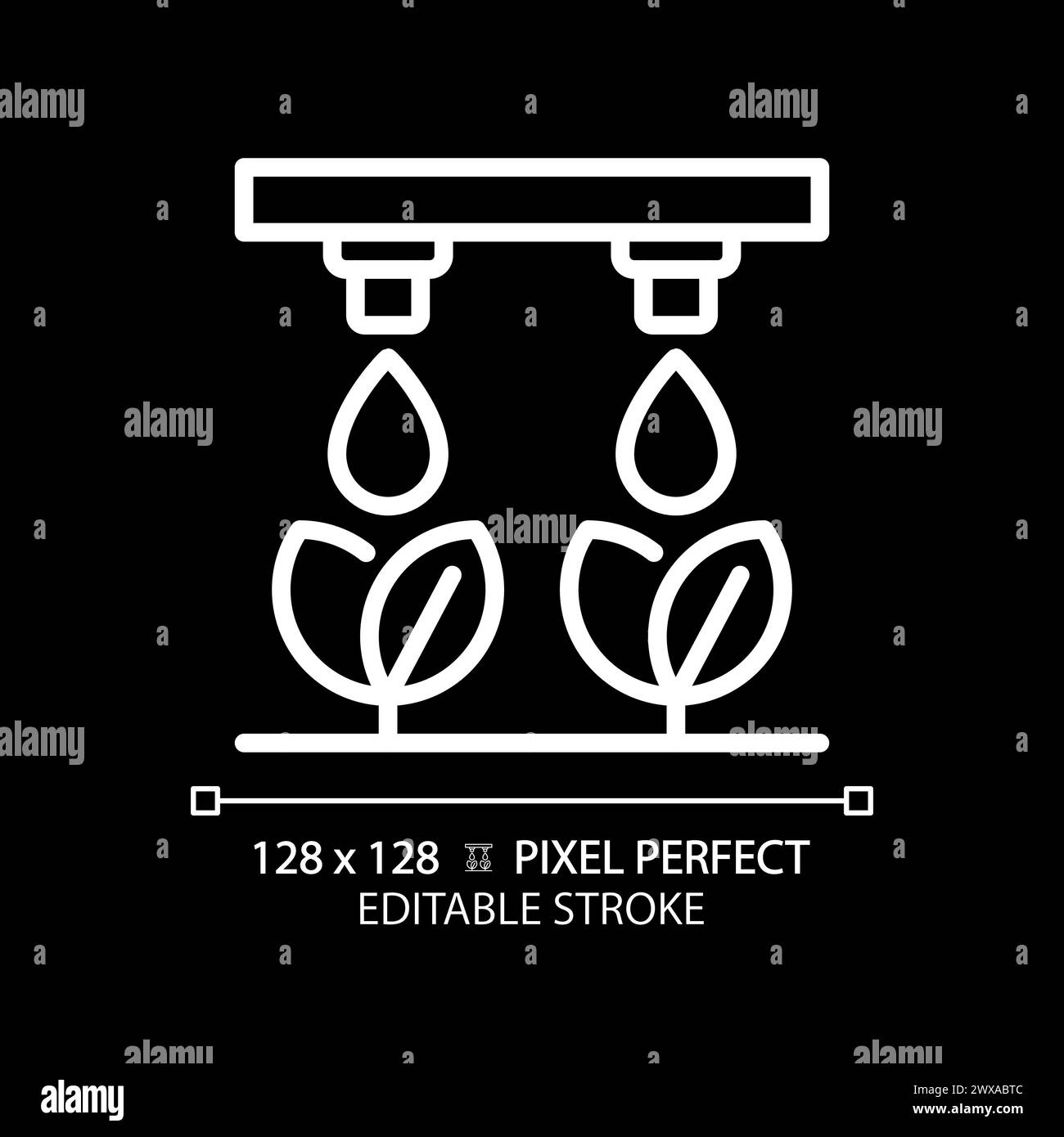 Drip irrigation white linear icon for dark theme Stock Vector Image ...