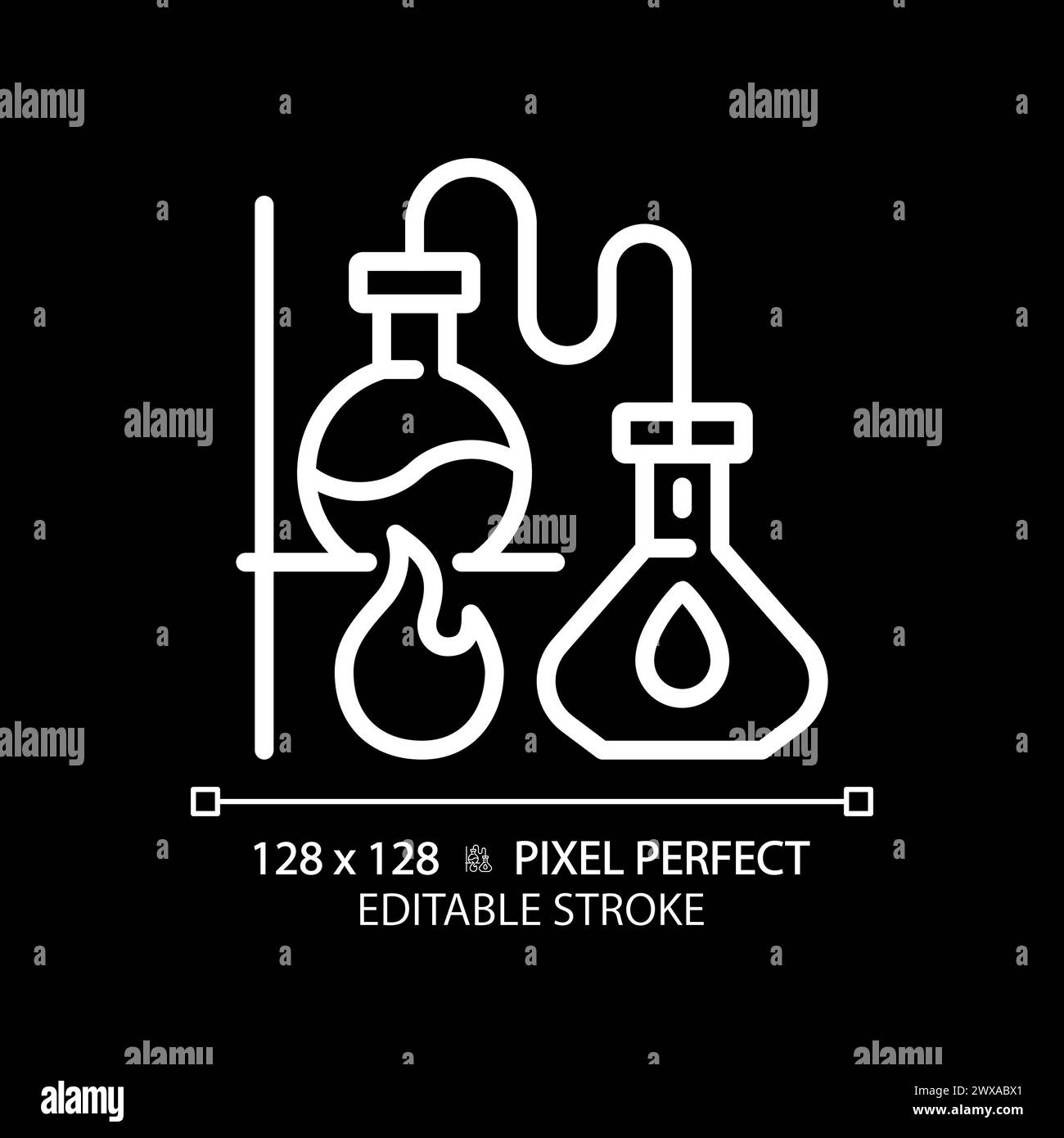 Distillation white linear icon for dark theme Stock Vector Image & Art ...