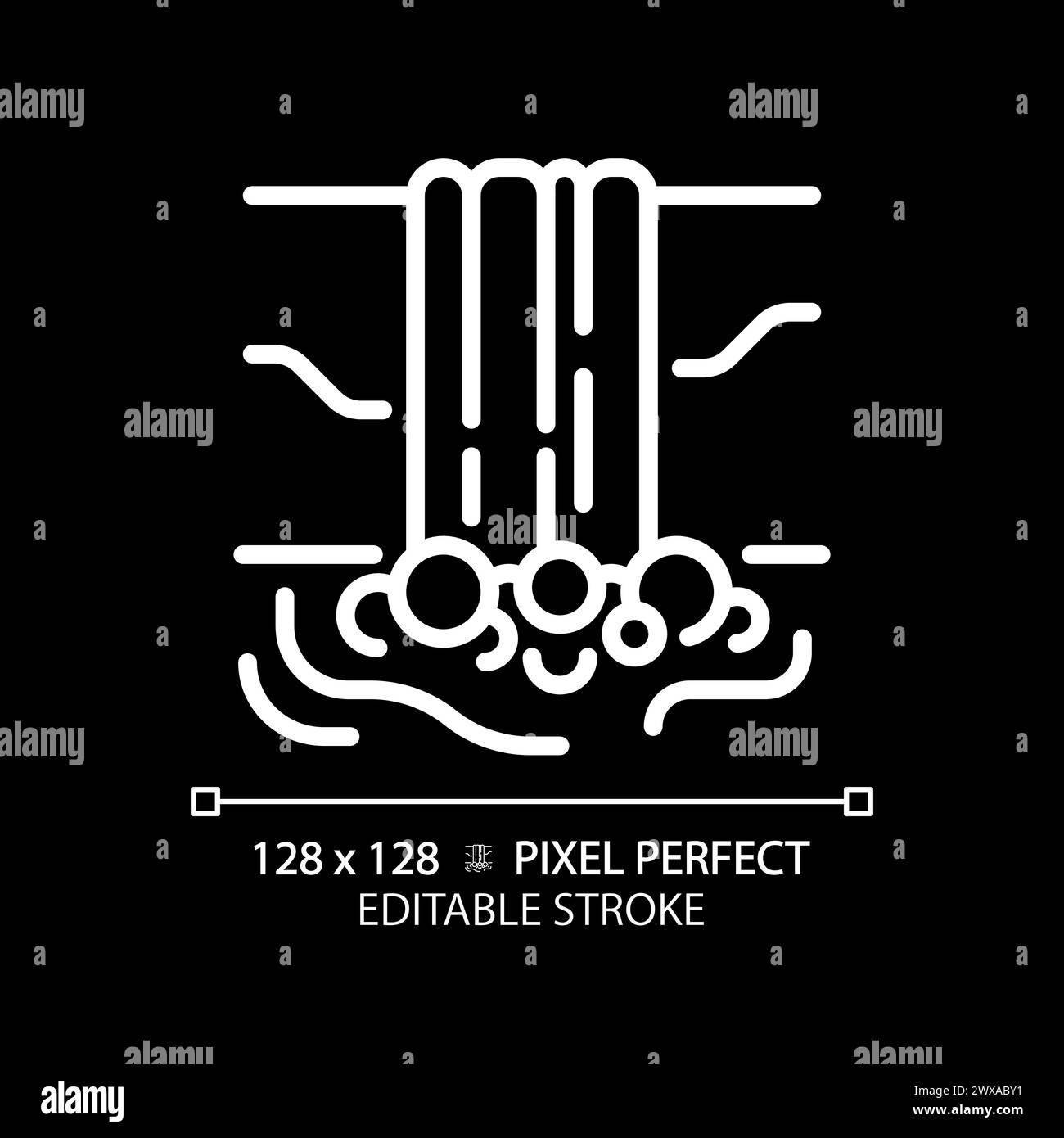 Waterfall white linear icon for dark theme Stock Vector Image & Art - Alamy