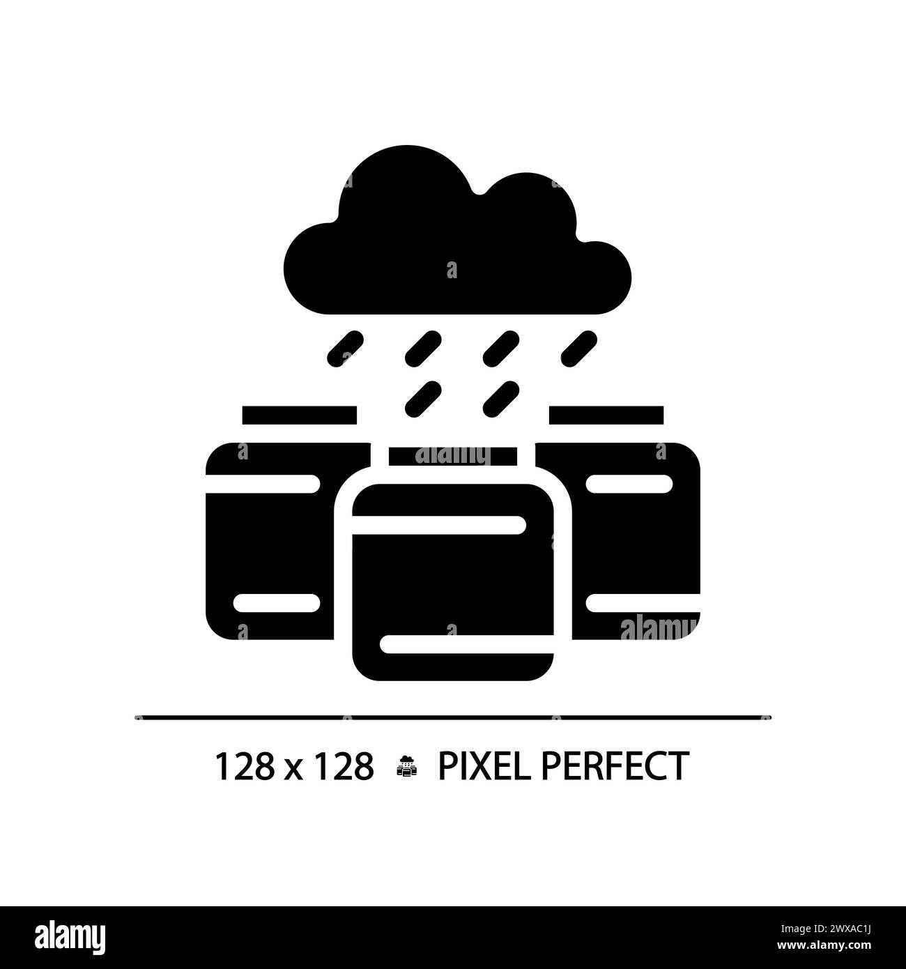 Rainwater harvesting black glyph icon Stock Vector Image & Art - Alamy