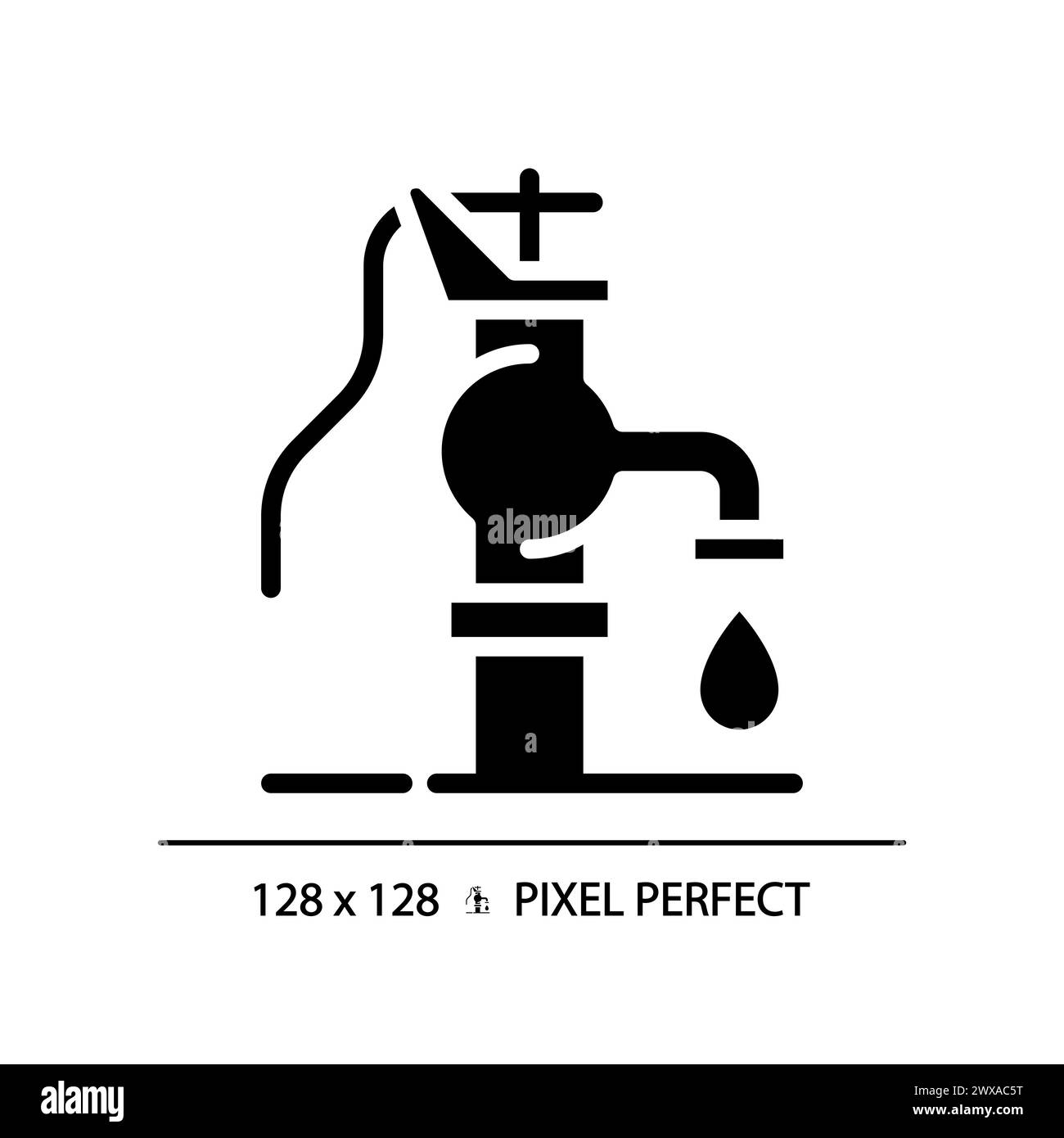 Hand pump well Black and White Stock Photos & Images - Alamy