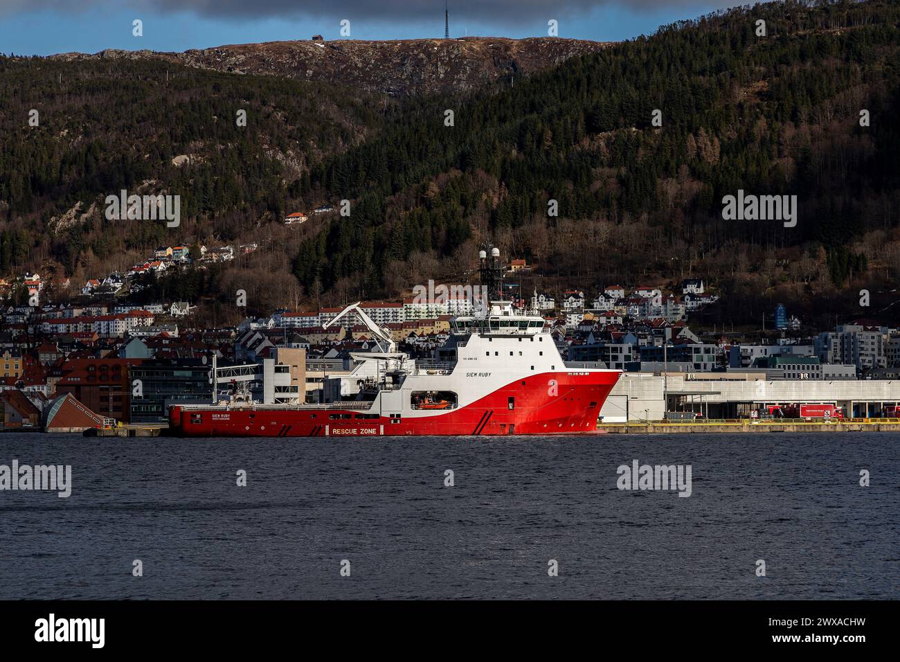 Offshore AHTS anchor handling tug supply vessel Siem Ruby at Jekteviken ...