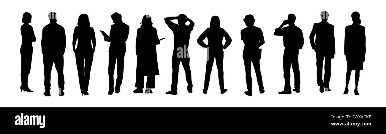 Man silhouette standing back full Black and White Stock Photos & Images ...