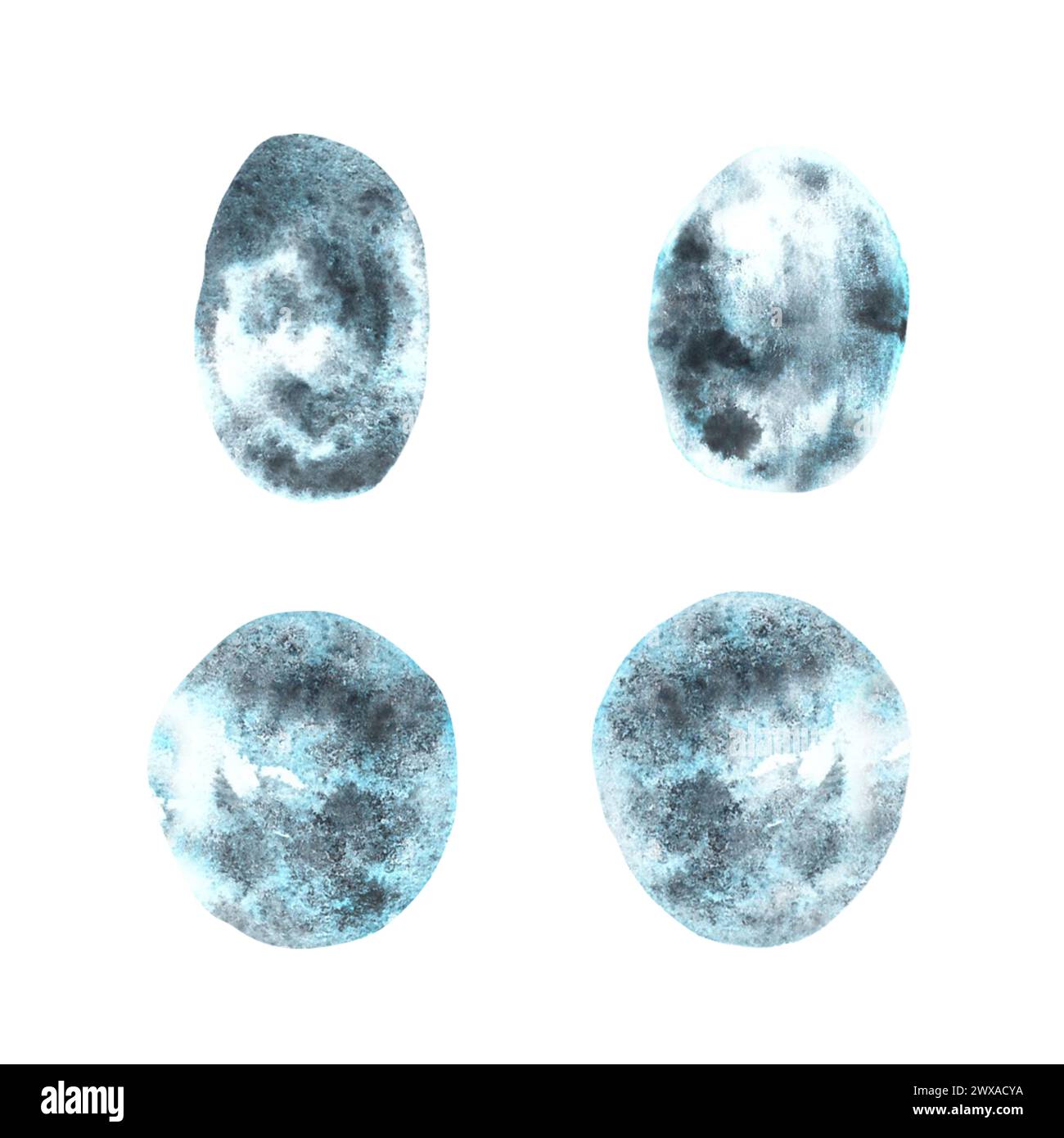 Hand painted watercolor abstract round spots set Illustration ...