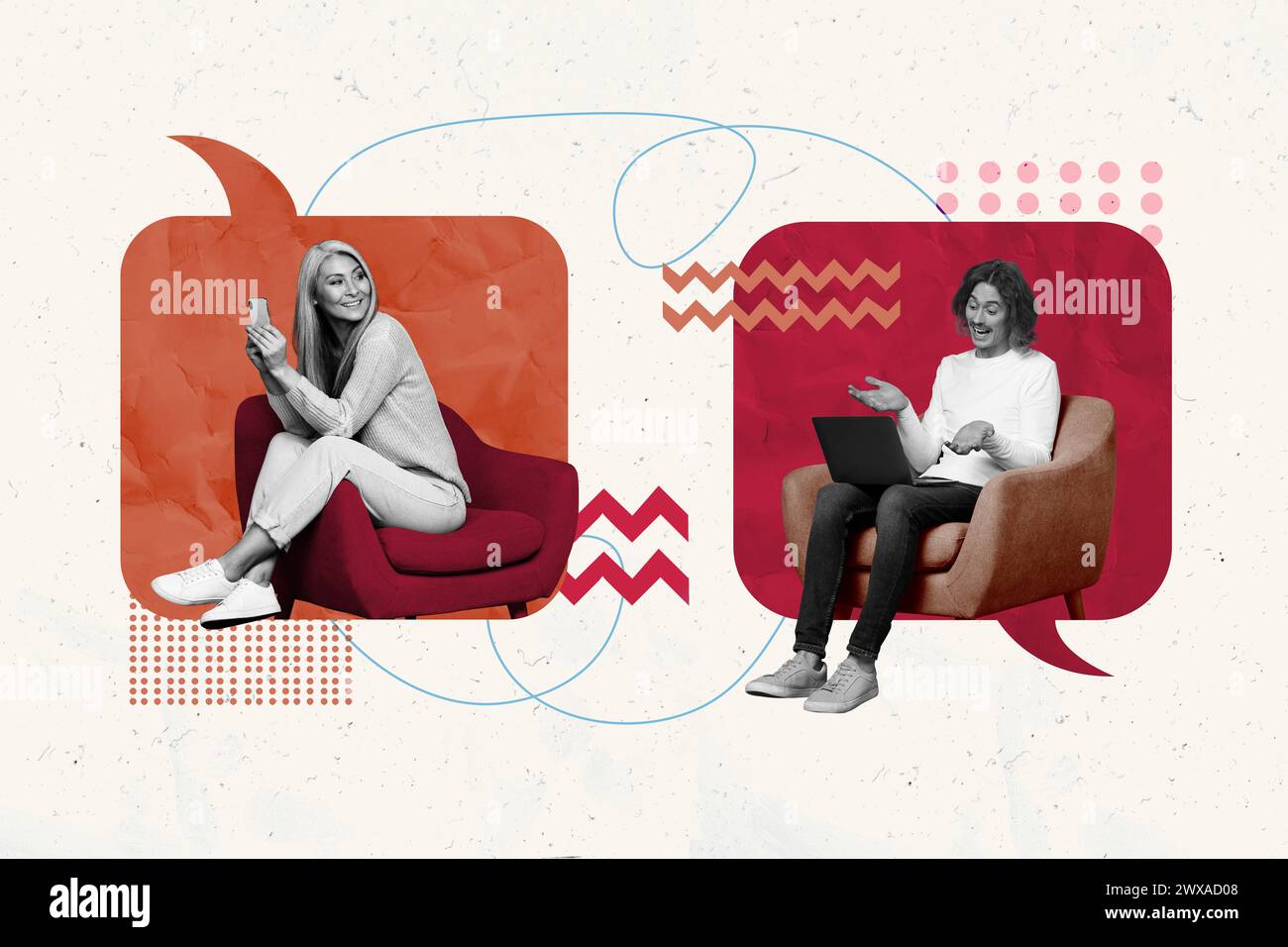 Trend artwork composite sketch image 3D photo collage of black white ...