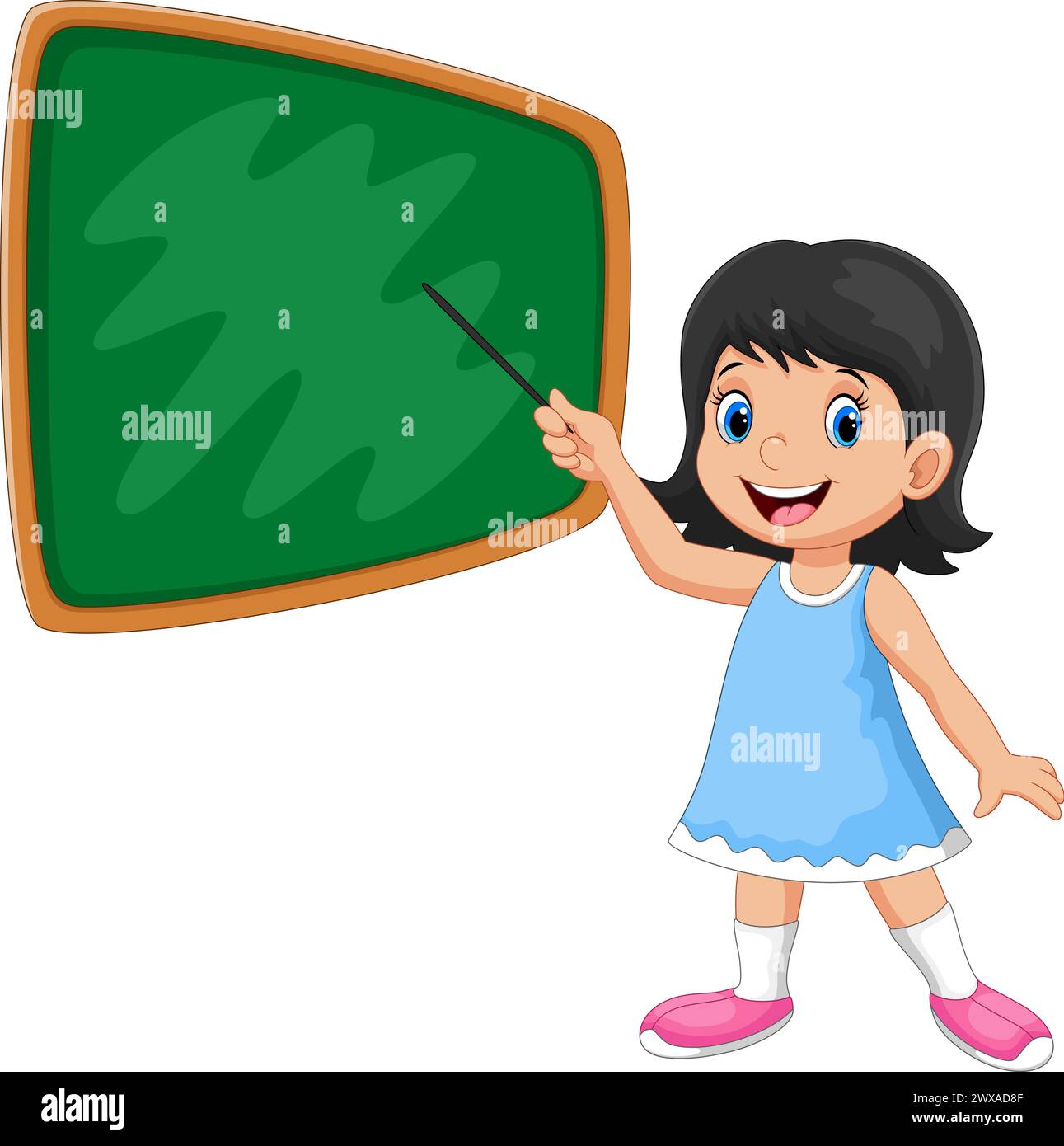 Girl In Front Of Blackboard Stock Vector Images Alamy