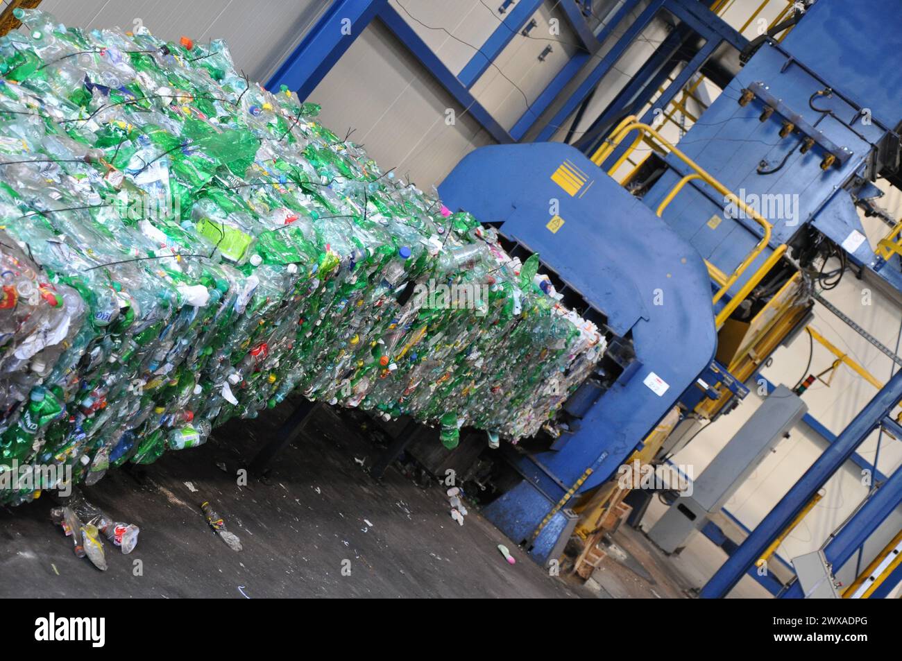 Baler in a waste sorting plant, Plastic bottle press hydraulic machine ...