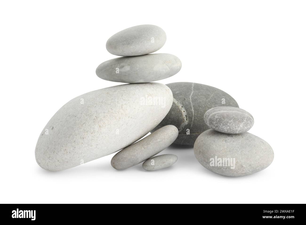 Group of different stones isolated on white Stock Photo - Alamy