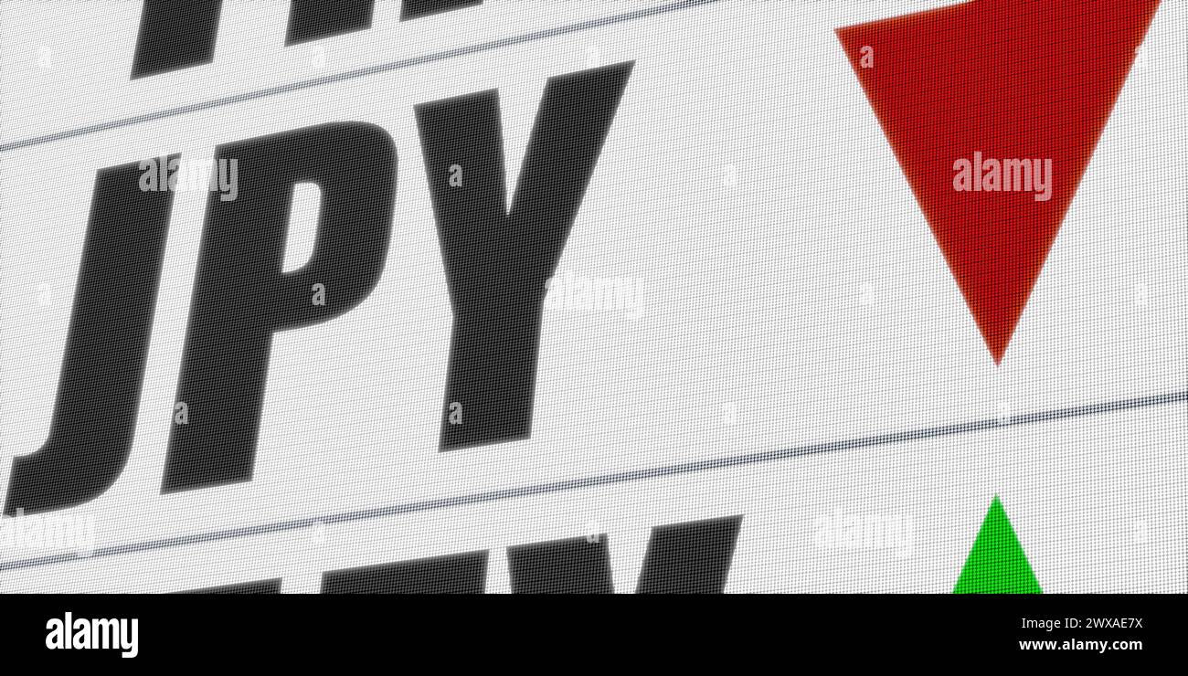 Japanese yen currency sign. Japanese yen currency symbol and red arrow ...