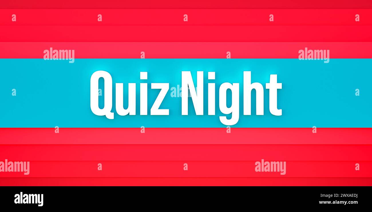 Quiz Night. Quiz Night. Red and blue colored stripes. The text, quiz ...