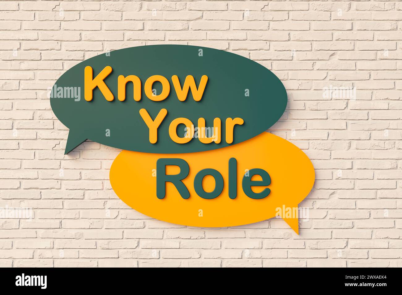Know your role. Know your role. Cartoon speech bubble in yellow and ...