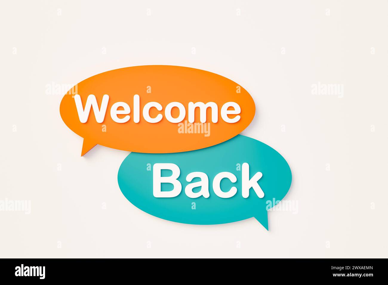 Welcome back, online speech bubble. Welcome back. Chat bubble in orange ...