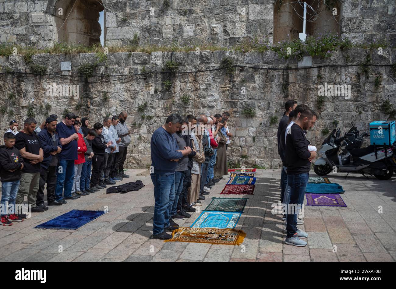 Jerusalem. 29th Mar, 2024. Muslims attend the 3rd Friday prayers of the ...