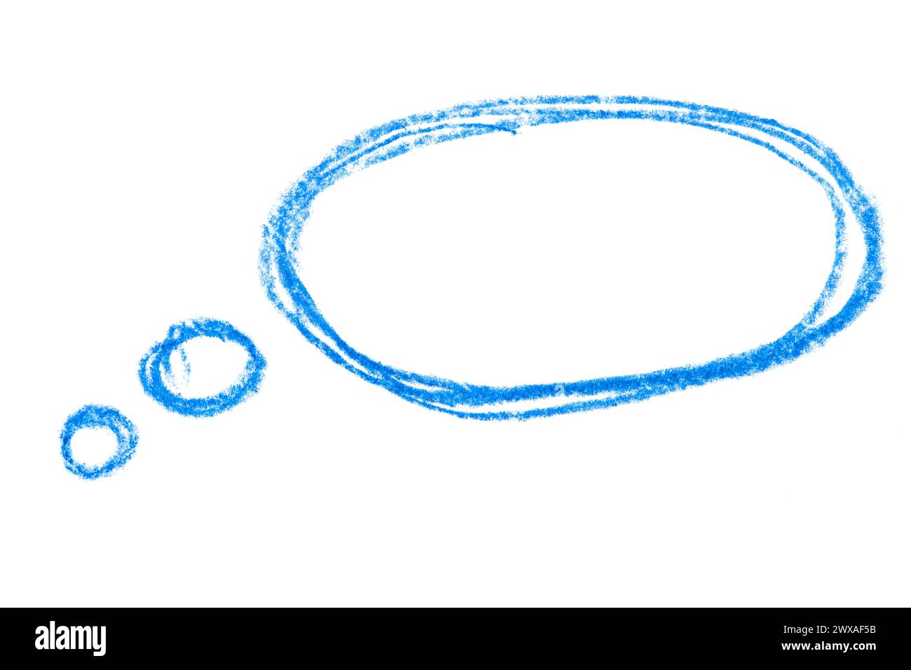 A photo of a drawing of a thought bubble on white background Stock ...