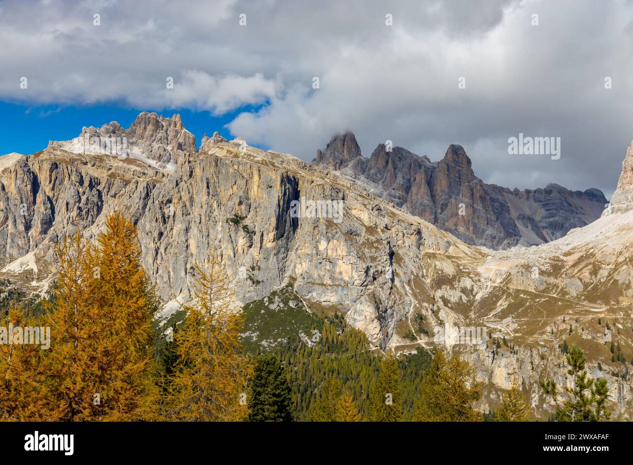 Dolomiti Alps autumn scenic mountain landscape. Italian Dolomites ...