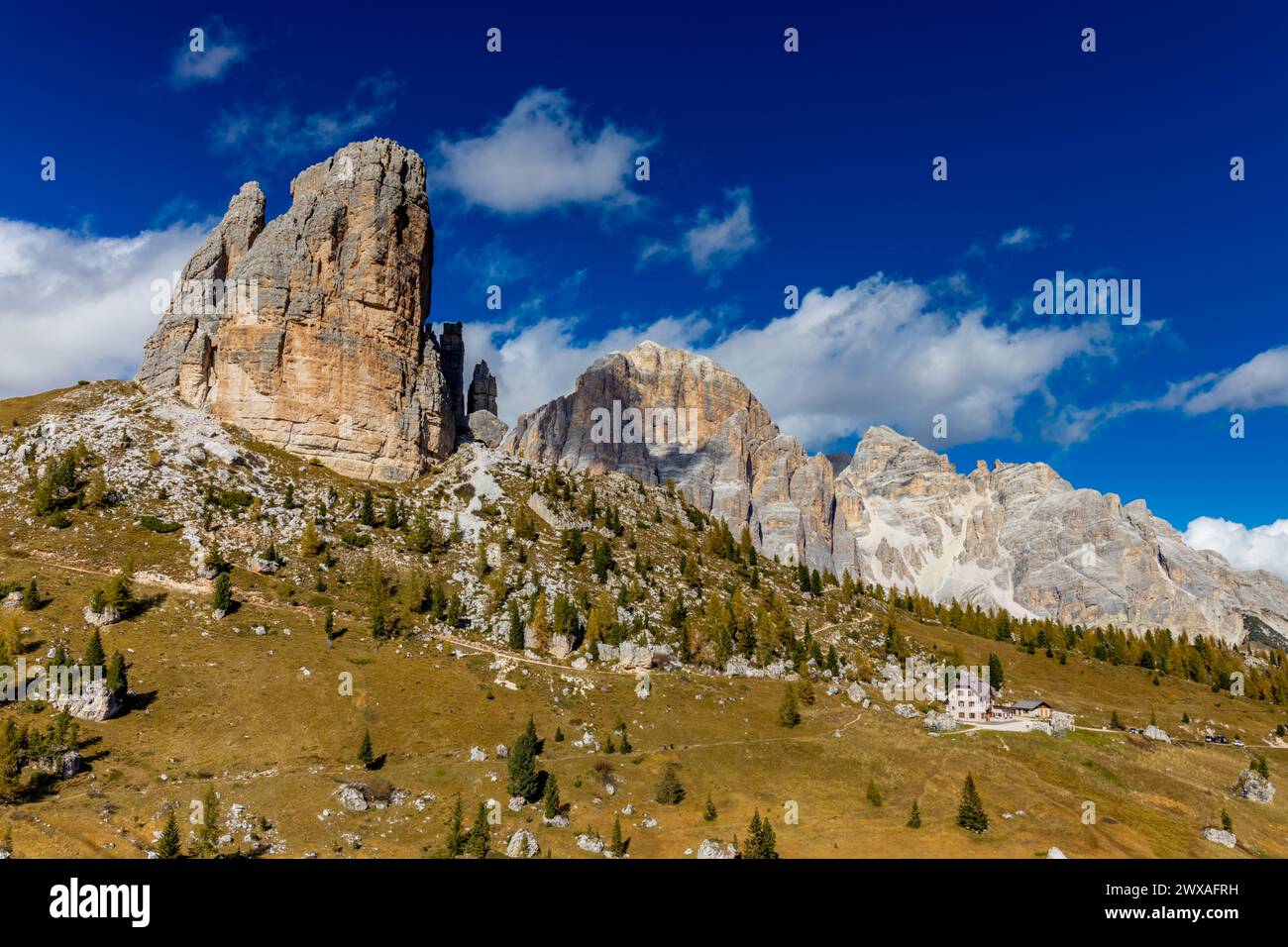 Dolomiti Alps autumn scenic mountain landscape. Italian Dolomites ...