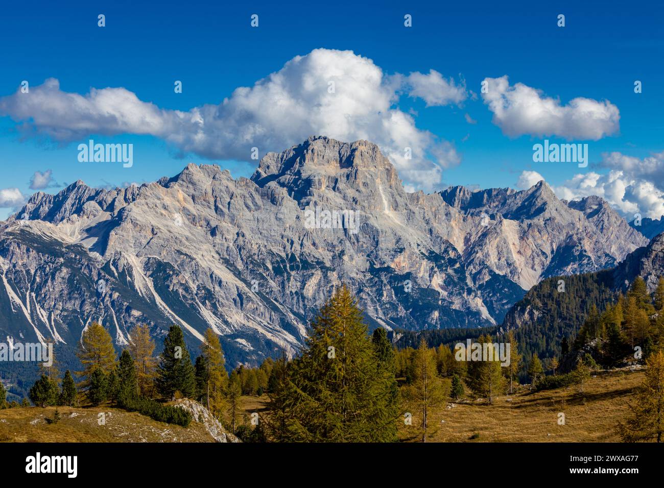 Dolomiti Alps autumn scenic mountain landscape. Italian Dolomites ...