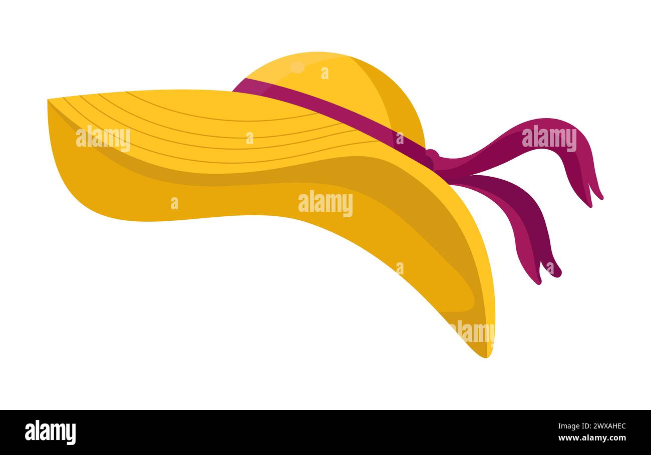 Straw fedora panama hat Stock Vector Images - Alamy