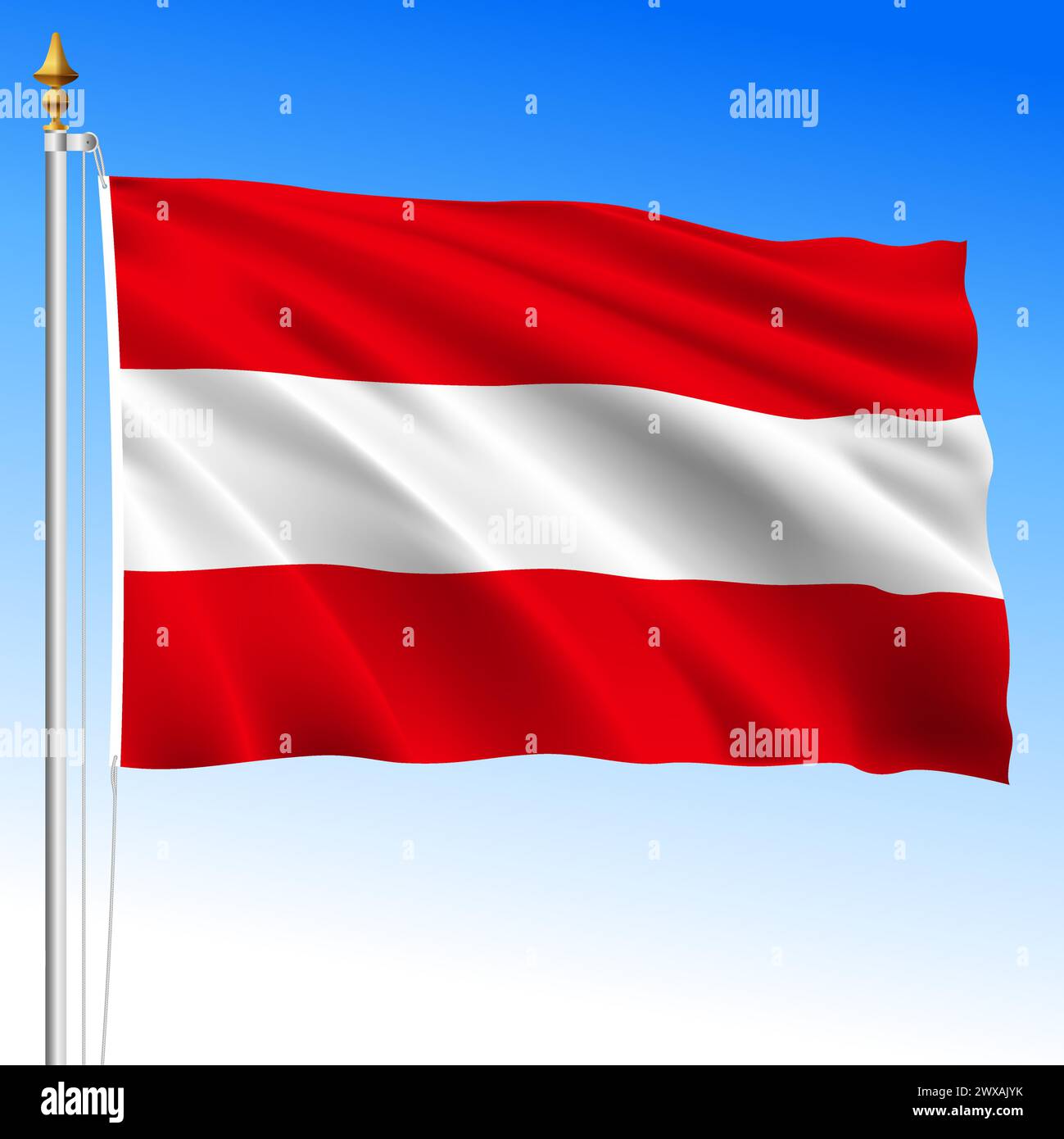 Austria official national waving flag, Republic of Austria, European ...