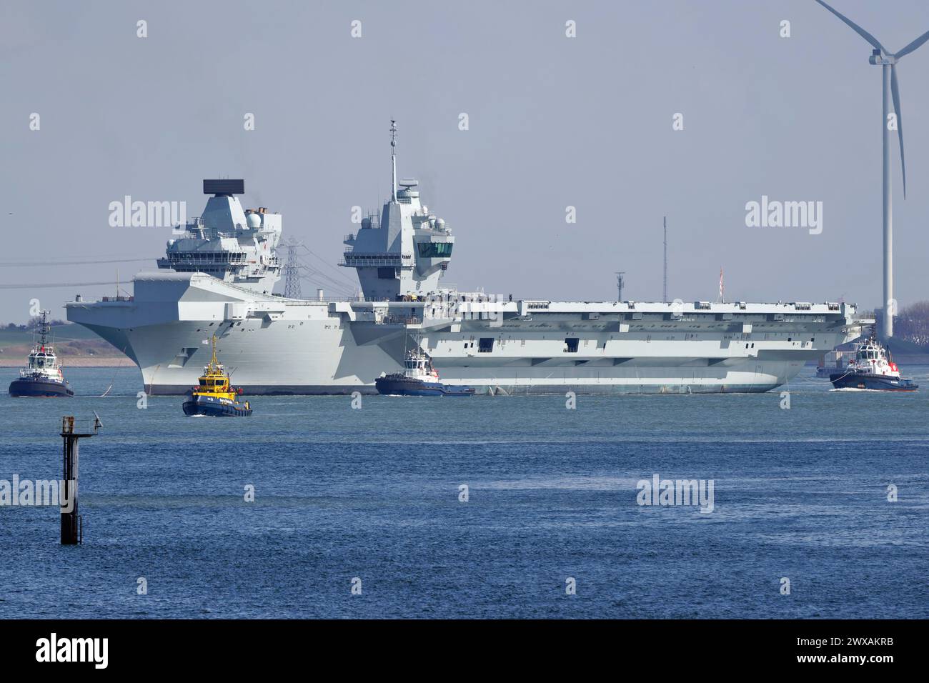 The British aircraft carrier HMS Prince of Wales R09 leaves the port of ...