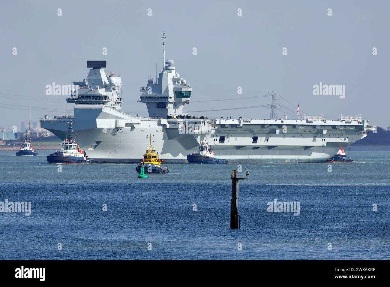 The British aircraft carrier HMS Prince of Wales R09 leaves the port of ...