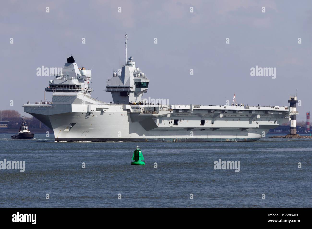 The British aircraft carrier HMS Prince of Wales R09 leaves the port of ...